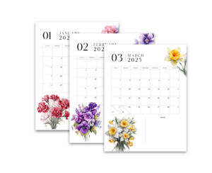 Free Printable 2025 Calendar: Birth Flowers - by Lina & June