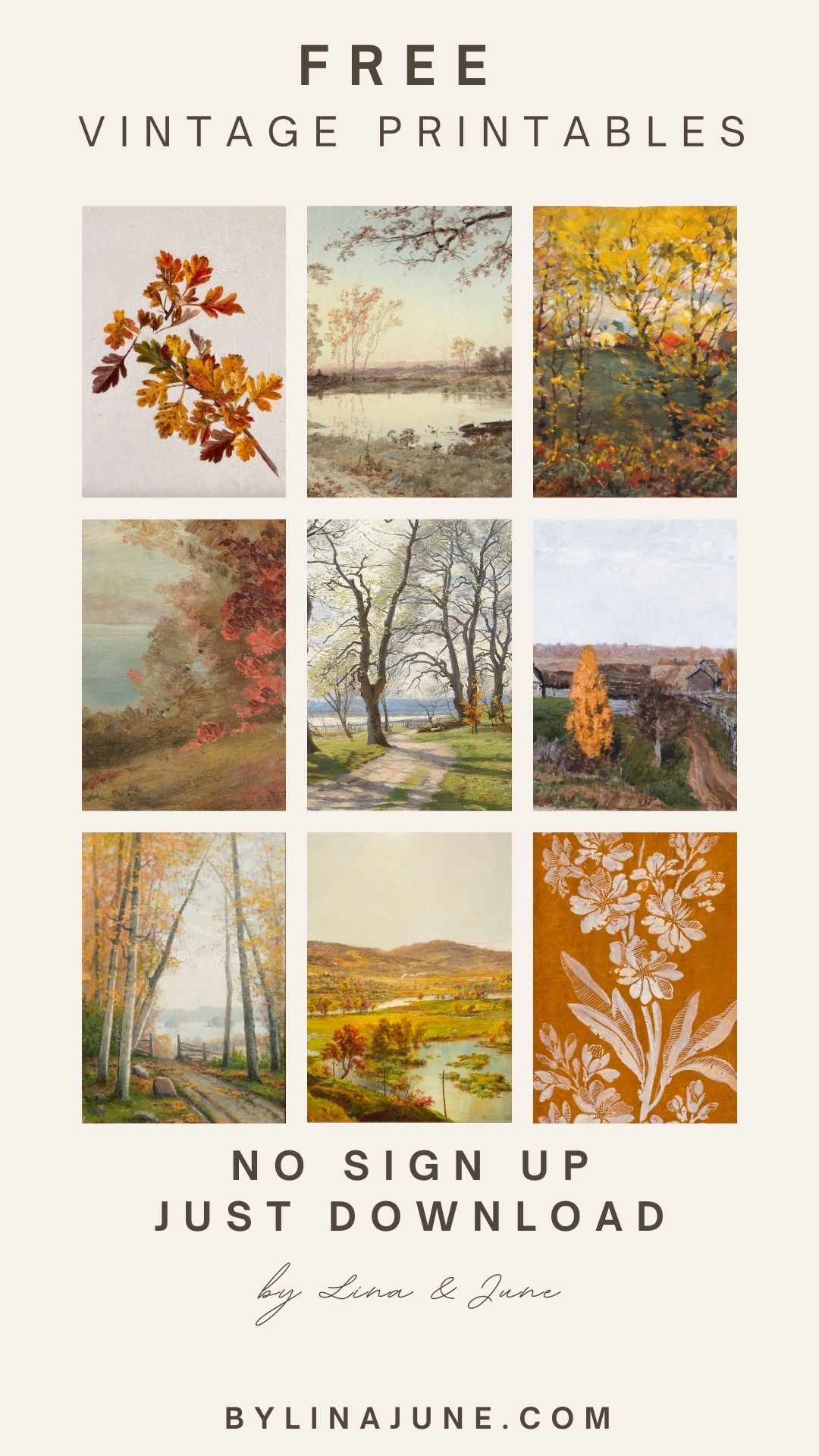 Free Vintage Fall Wall Art Printables: Style Your Home Sustainably - by ...