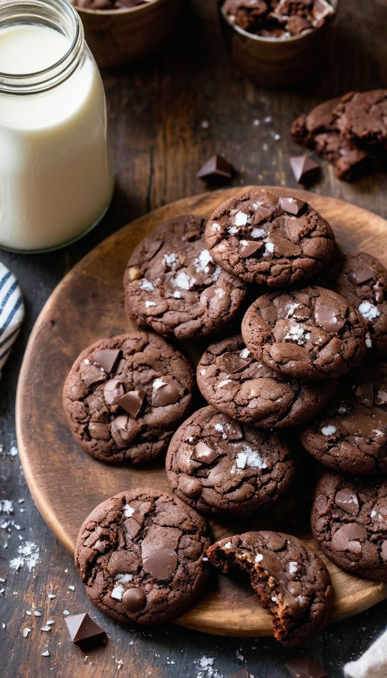 Easy and Fast Dark Chocolate Cookies - by Lina & June