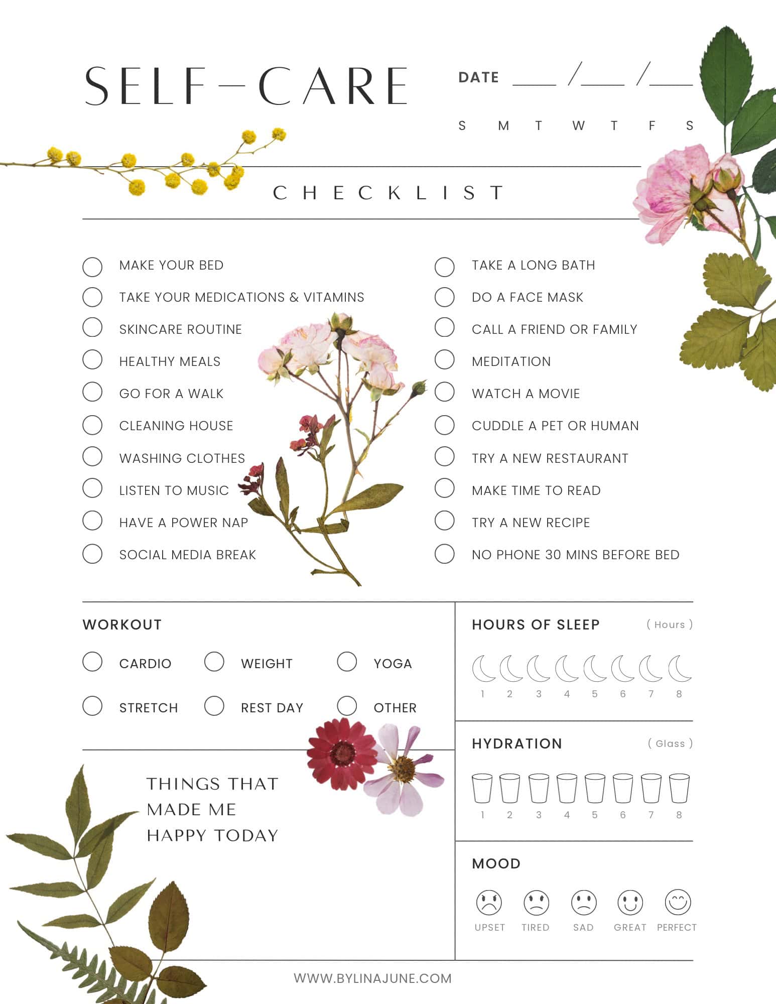 New Year, New You: Free Printable Trackers - by Lina & June