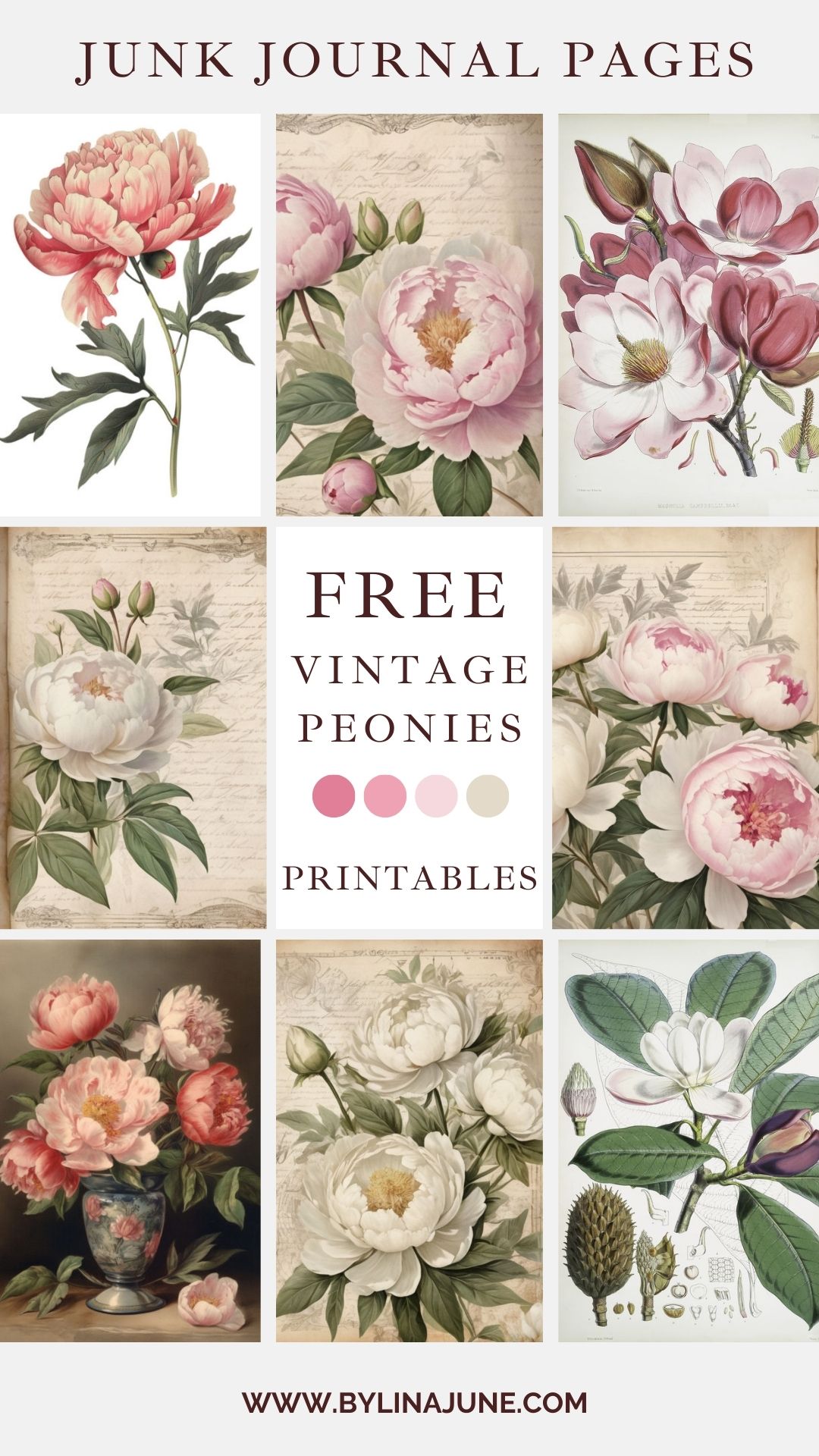 Free Vintage Junk Journal Printables - by Lina & June