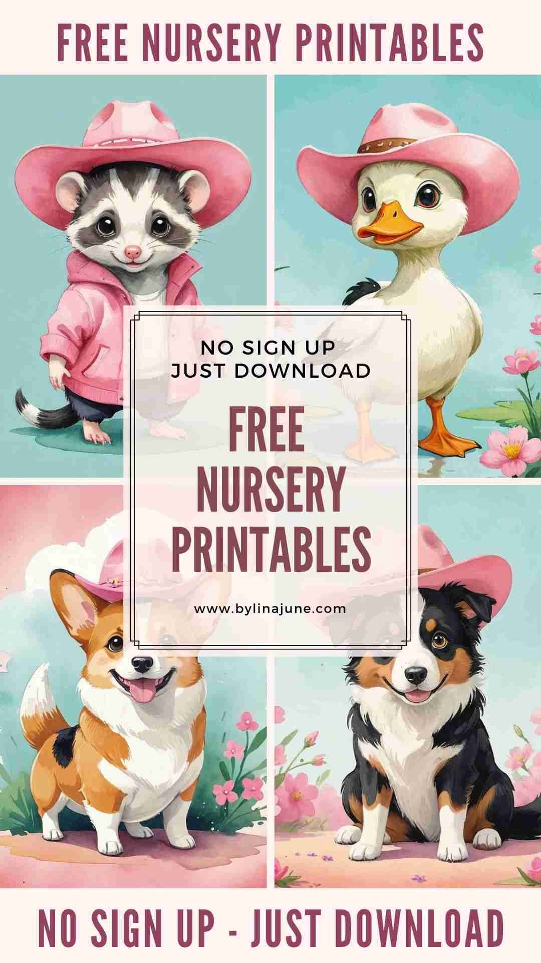 5 Adorable Free Kids’ Wall Art Printables - by Lina & June